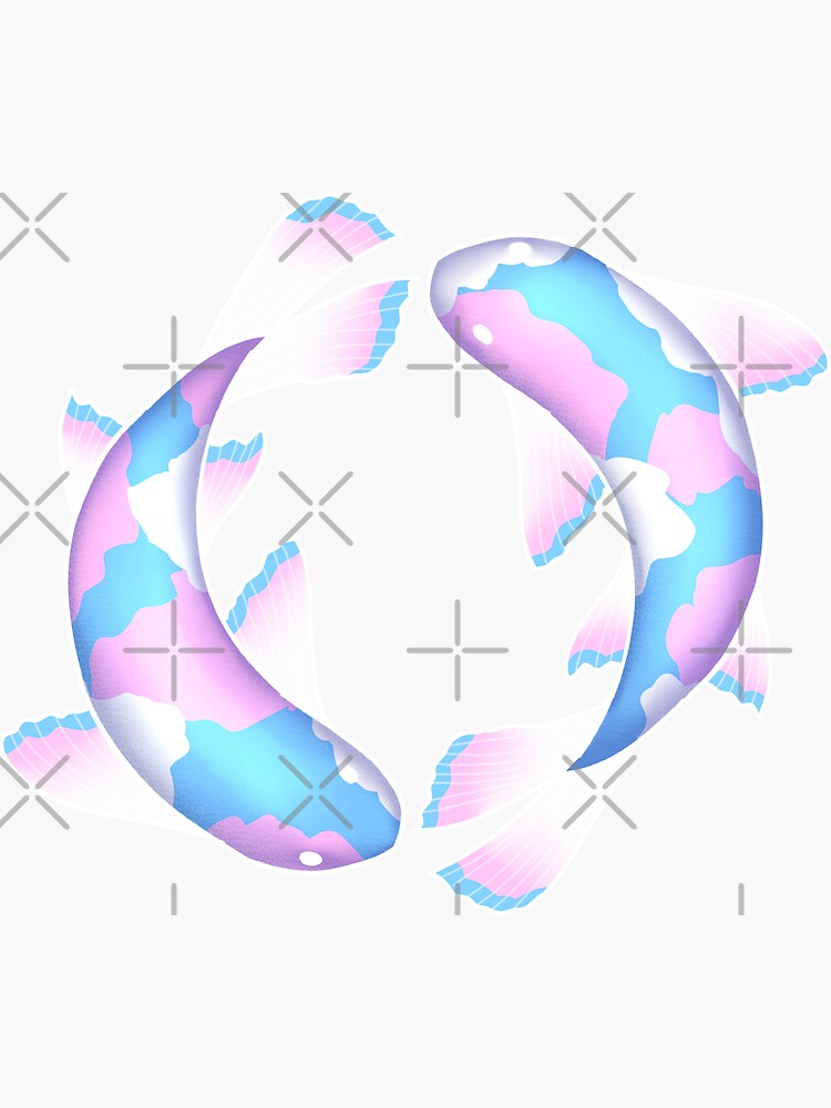 "Koi fish transgender colours " Sticker for Sale by DoesArtAndStuff ...