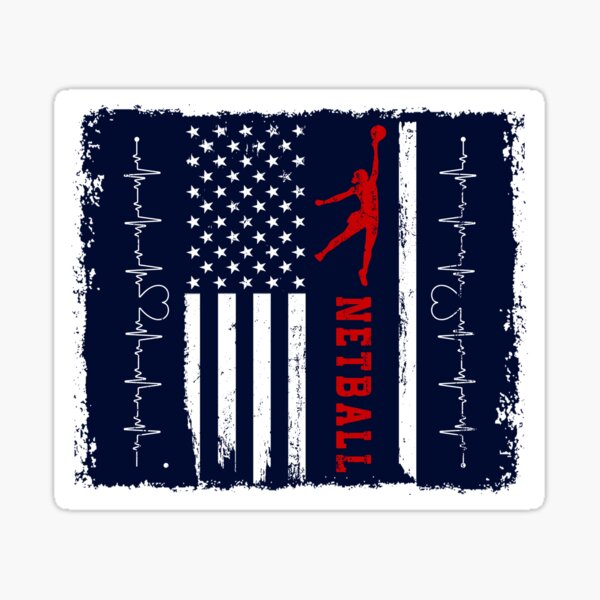 "Netball America Flag Blue Retro" Sticker for Sale by LittleFunky79 ...