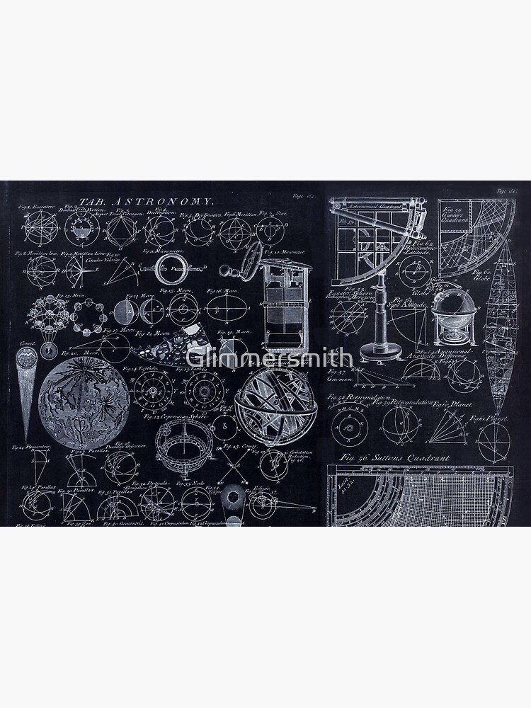 "Astronomy Blueprint Diagrams for mapping the night sky 1728" Laptop ...