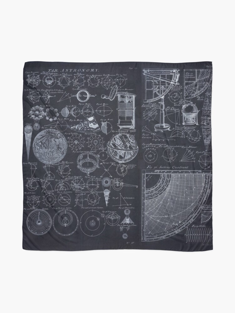 "Astronomy Blueprint Diagrams for mapping the night sky 1728" Scarf for ...