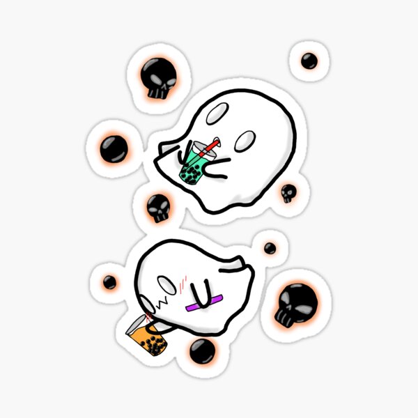 "boba ghost" Sticker by Lame- | Redbubble