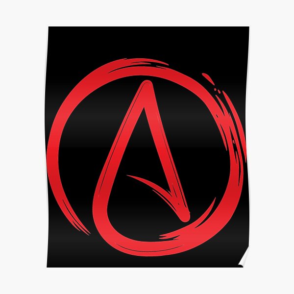 Póster «Símbolo Ateo Antireligión Ateísmo Letra Escarlata» de Nfrey78 ...