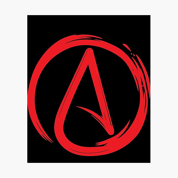 Lámina fotográfica «Símbolo Ateo Antireligión Ateísmo Letra Escarlata ...