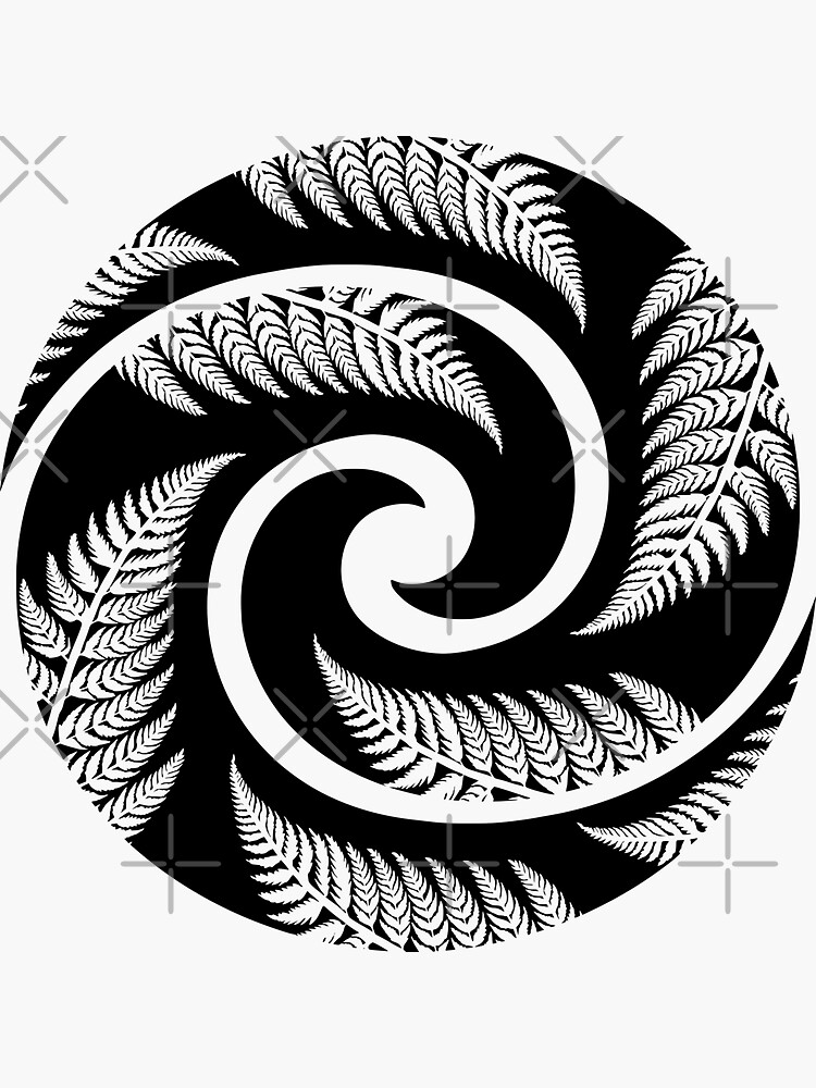 "New Zealand Silver Fern in A KORU" Sticker by Kiwidom | Redbubble