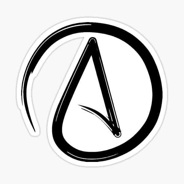 Pegatina «Ateo Símbolo Antireligión Ateísmo Negro» de Nfrey78 | Redbubble