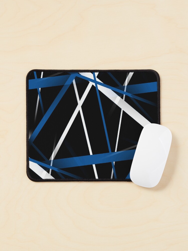 "Seamless Abstract Blue and White Lines On Black Pattern" Mouse Pad for ...