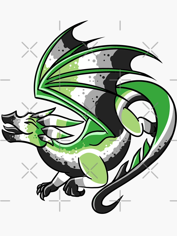 "Aromantic Pride Dragon" Sticker for Sale by TwistyOrchid | Redbubble