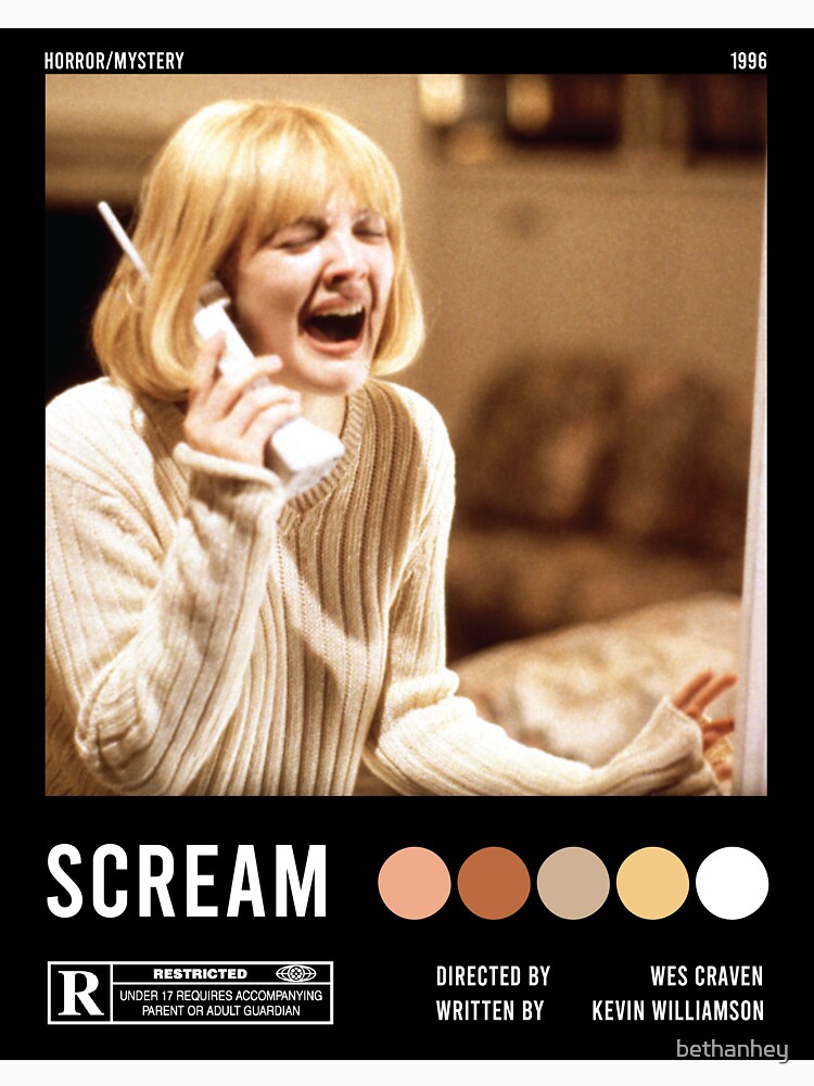"Scream Drew Barrymore Aesthetic Poster" T-shirt for Sale by bethanhey ...