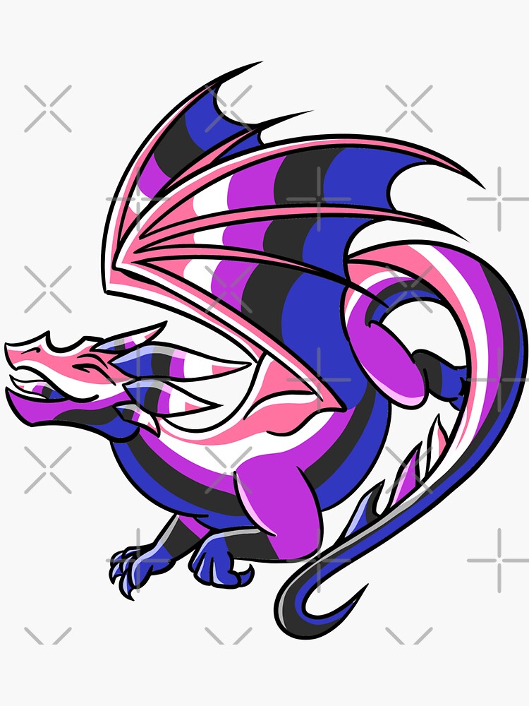 Genderfluid Pride Dragon Sticker For Sale By Twistyorchid Redbubble