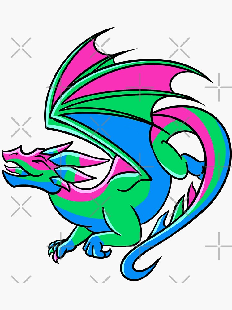 Poly Pride Dragon Sticker By Twistyorchid Redbubble