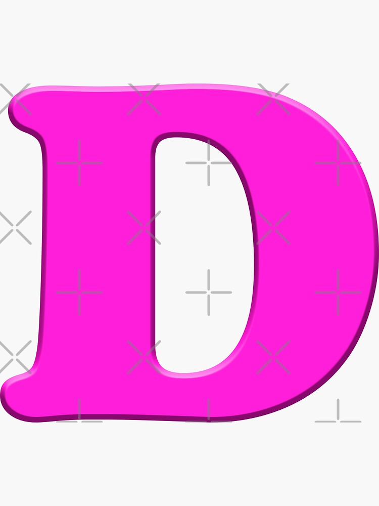 "Alphabet Letter D Pink" Sticker for Sale by turkmenboy1 | Redbubble