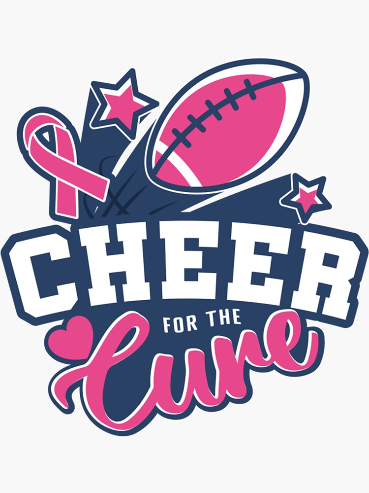 "Cheer For A Cure Breast Cancer Shirt Pink Ribbon Cheerleader " Sticker ...
