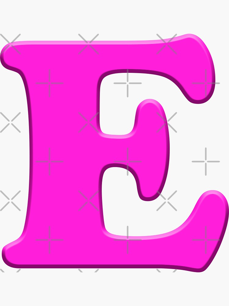 "Alphabet Letter E Pink" Sticker for Sale by turkmenboy1 | Redbubble