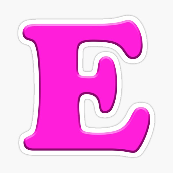 "Alphabet Letter E Pink" Sticker for Sale by turkmenboy1 | Redbubble