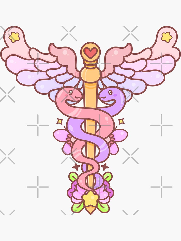 "Kawaii Cute Caduceus Medical Snake Angel Wings Krankenschwester Herz ...