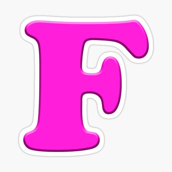 Pegatina «Alfabeto Letra F Rosa» de turkmenboy1 | Redbubble
