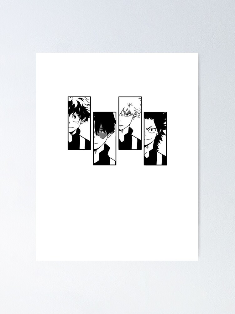 "MHA Class 1a Black and White" Poster for Sale by Darisset | Redbubble