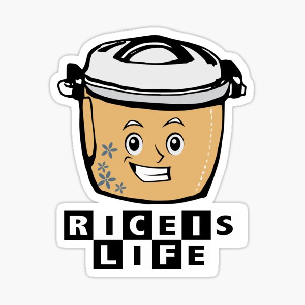 "electric cooker and Rice is life" Sticker by hasin1992 | Redbubble