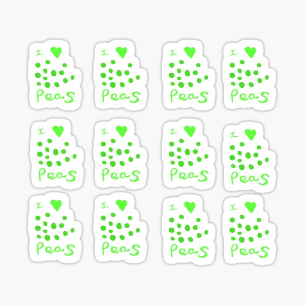 "I love peas " Sticker by ArtistRebeccaLS | Redbubble