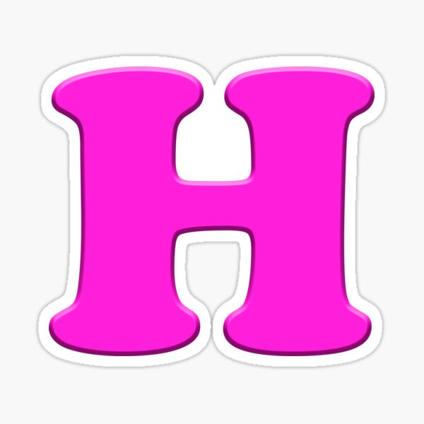 "Alphabet Letter H Pink" Sticker for Sale by turkmenboy1 | Redbubble