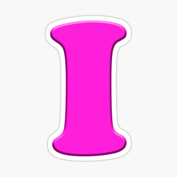 "Alphabet Letter I Pink" Sticker for Sale by turkmenboy1 | Redbubble