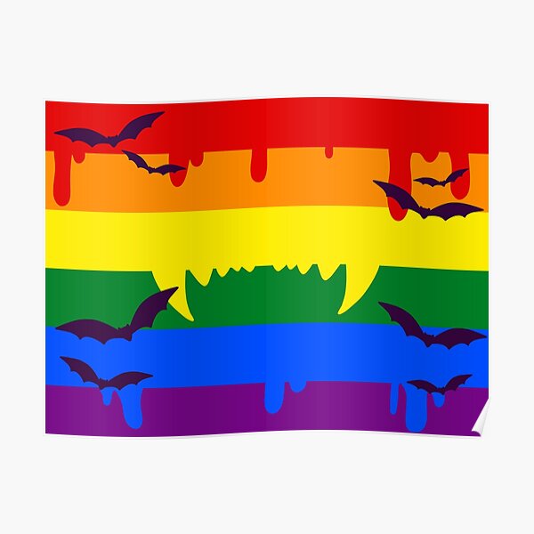 "LGBT spooky pride flag" Poster for Sale by Drawingsnake | Redbubble