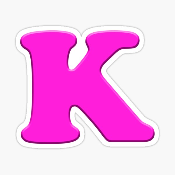 "Alphabet Letter K Pink" Sticker for Sale by turkmenboy1 | Redbubble