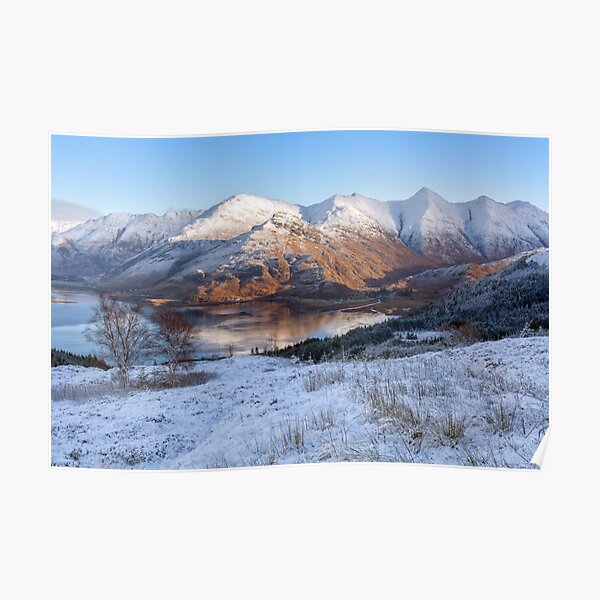 " Five Sisters of Kintail Winter View Mam Ratagan. Scotland." Poster ...