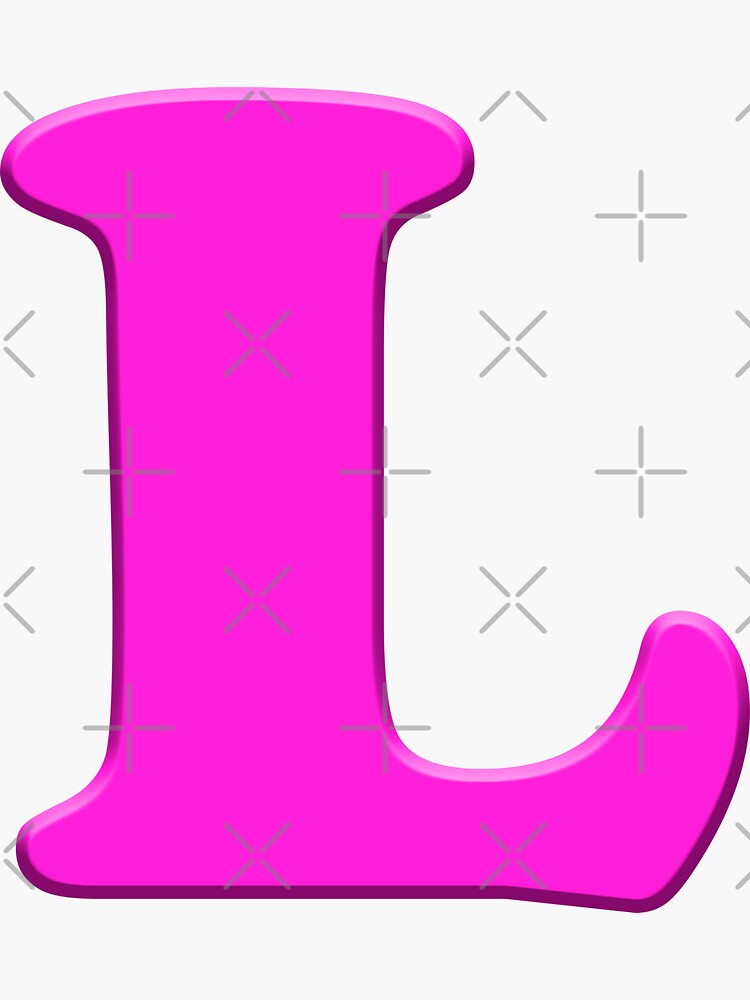 "Alphabet Letter L Pink" Sticker for Sale by turkmenboy1 | Redbubble
