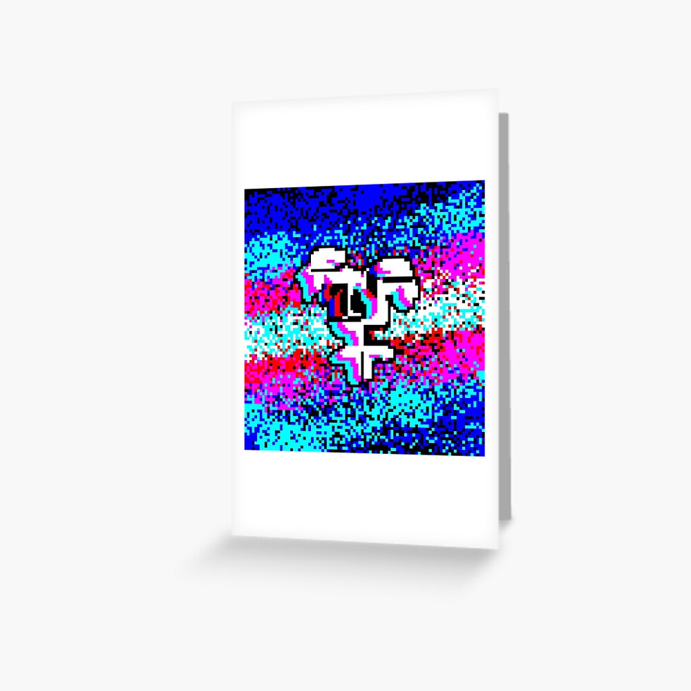 "Neon Trans Symbol Glitch Pixel Art (Trans Set #2)" Greeting Card for ...