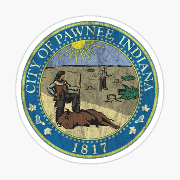 "City of Pawnee" Sticker for Sale by ziggylou | Redbubble