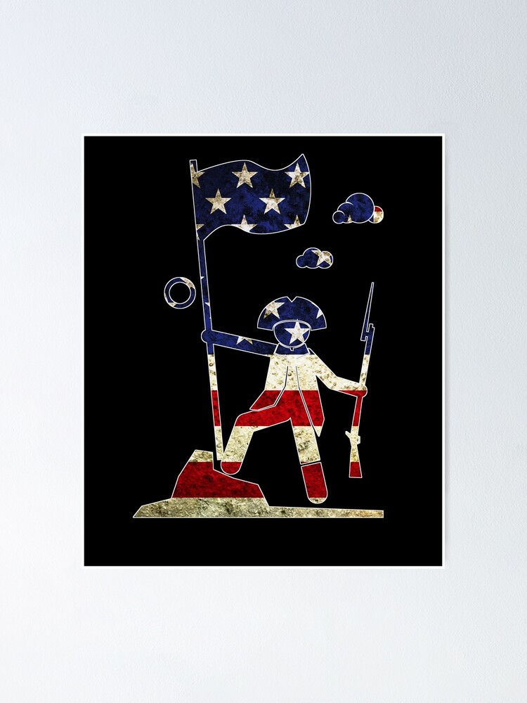 "Vntage American Soldier Raising American Flag" Poster for Sale by ...