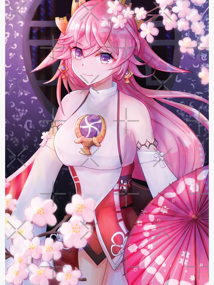 Pegatina «Impacto de Yae Miko Genshin» de jerestudio | Redbubble