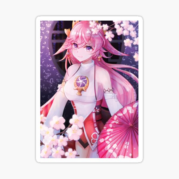 Pegatina «Impacto de Yae Miko Genshin» de jerestudio | Redbubble