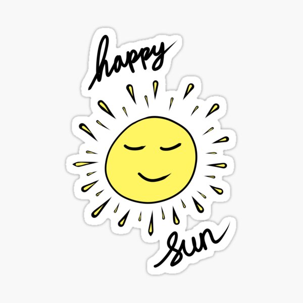 "Sun Feeling Hand Drawing" Sticker by MeAndDinosaur | Redbubble
