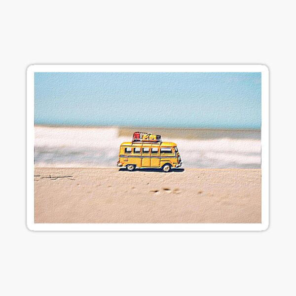 "retro yellow car" Sticker for Sale by okarosa | Redbubble