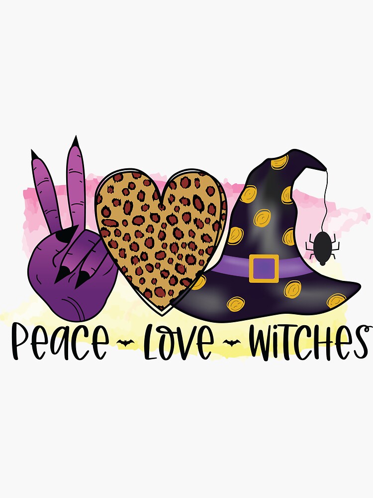 "Peace, love, and witches" Sticker for Sale by HASSANBADRI2050 | Redbubble