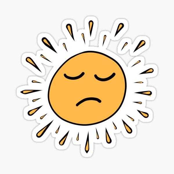 "Sun Feeling Hand Drawing" Sticker by MeAndDinosaur | Redbubble