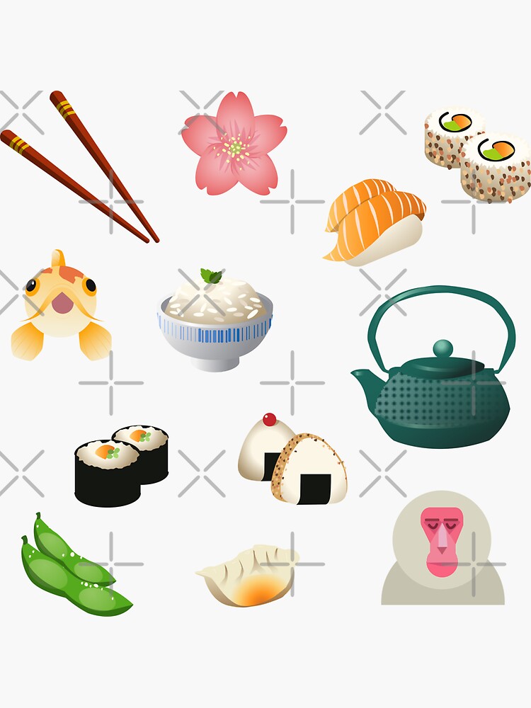 "Cute Japanese Sushi Sticker Pack" Sticker by VivtheFish | Redbubble
