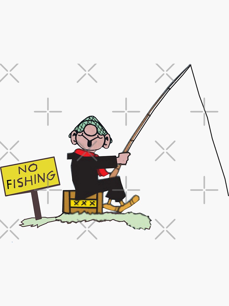 "ANDY CAPP FISHING" Sticker for Sale by Whatamidoing20 | Redbubble
