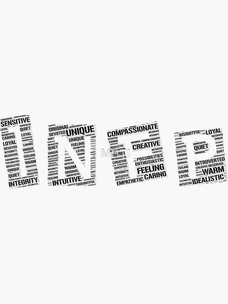 "INFP Descriptive Word Cloud" Sticker by MBTI | Redbubble
