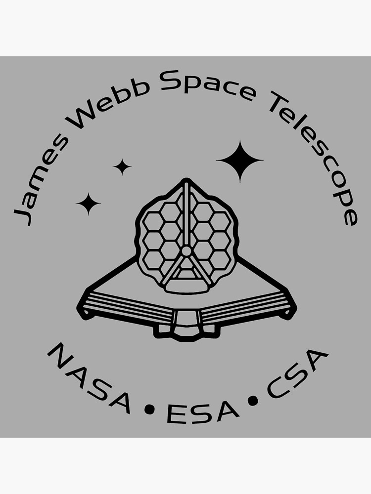 "NASA JWST James Webb space telescope logo (all black)" Poster by ...
