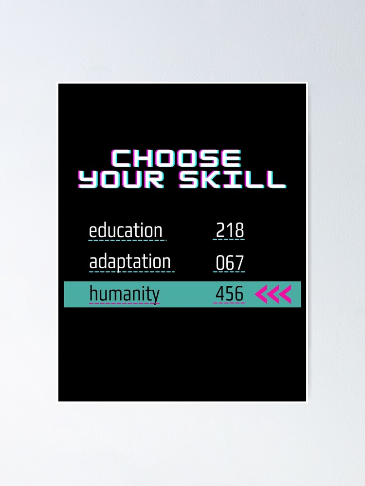 "Choose Your Skill | Trending Video Game Menu" Poster for Sale by ...
