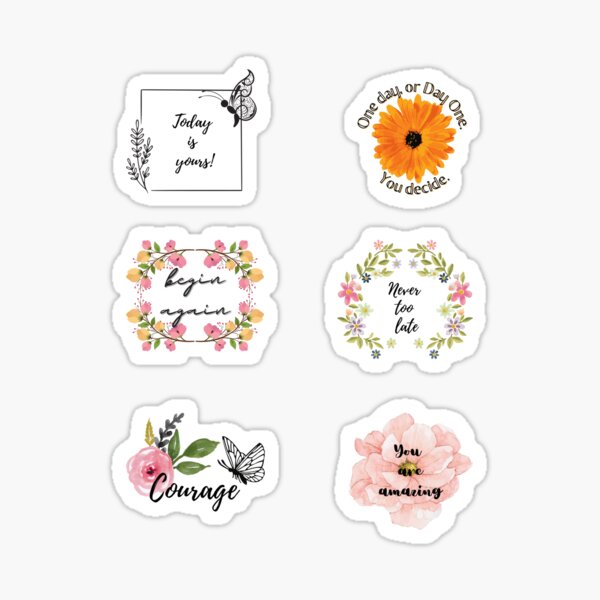 "Positive Quotes Sticker Pack #1" Sticker by unendinggrace | Redbubble