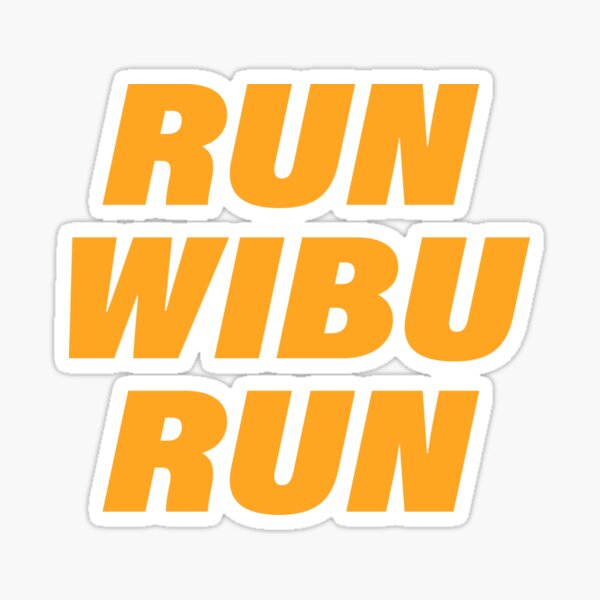 "Run wibu run typography otaku anime meme" Sticker for Sale by yoursuly ...