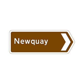 "Newquay UK Tourist Direction Sign" Sticker for Sale by Ben Morley ...