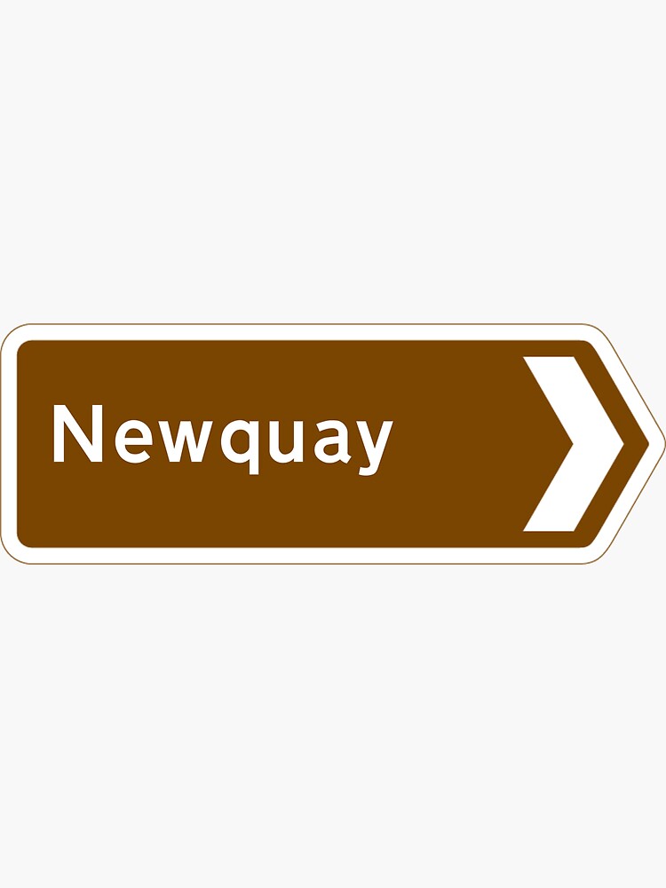 "Newquay UK Tourist Direction Sign" Sticker for Sale by Ben Morley ...