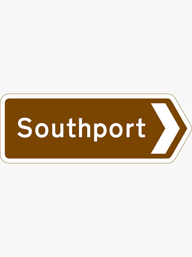 "Southport UK Tourist Direction Sign" Sticker for Sale by qlobba ...