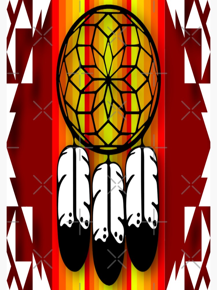 "Maroon / White / Fire Color Native American DreamCatcher" Sticker by ...