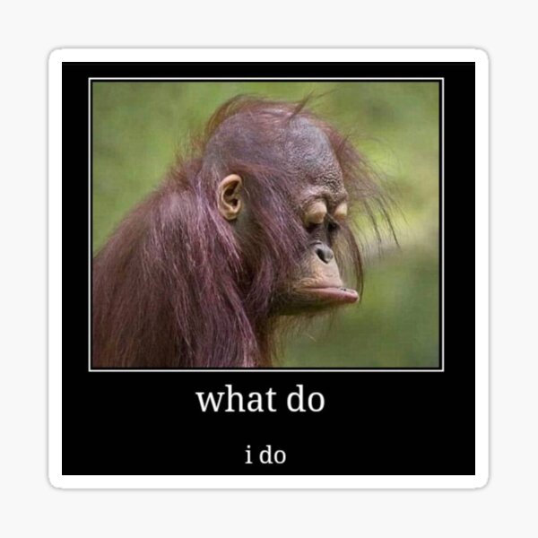 "Sad monkey" Sticker for Sale by MonkeyManBruh | Redbubble